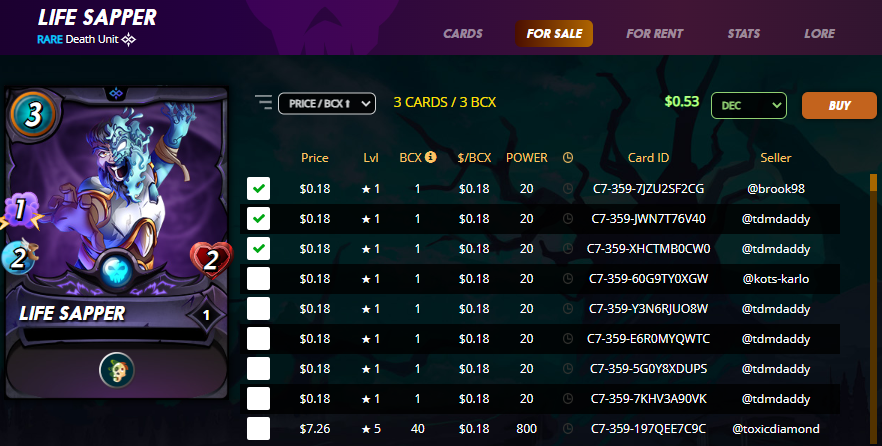 Splinterlands Epic Battles - The Life Sapper's Dilemma